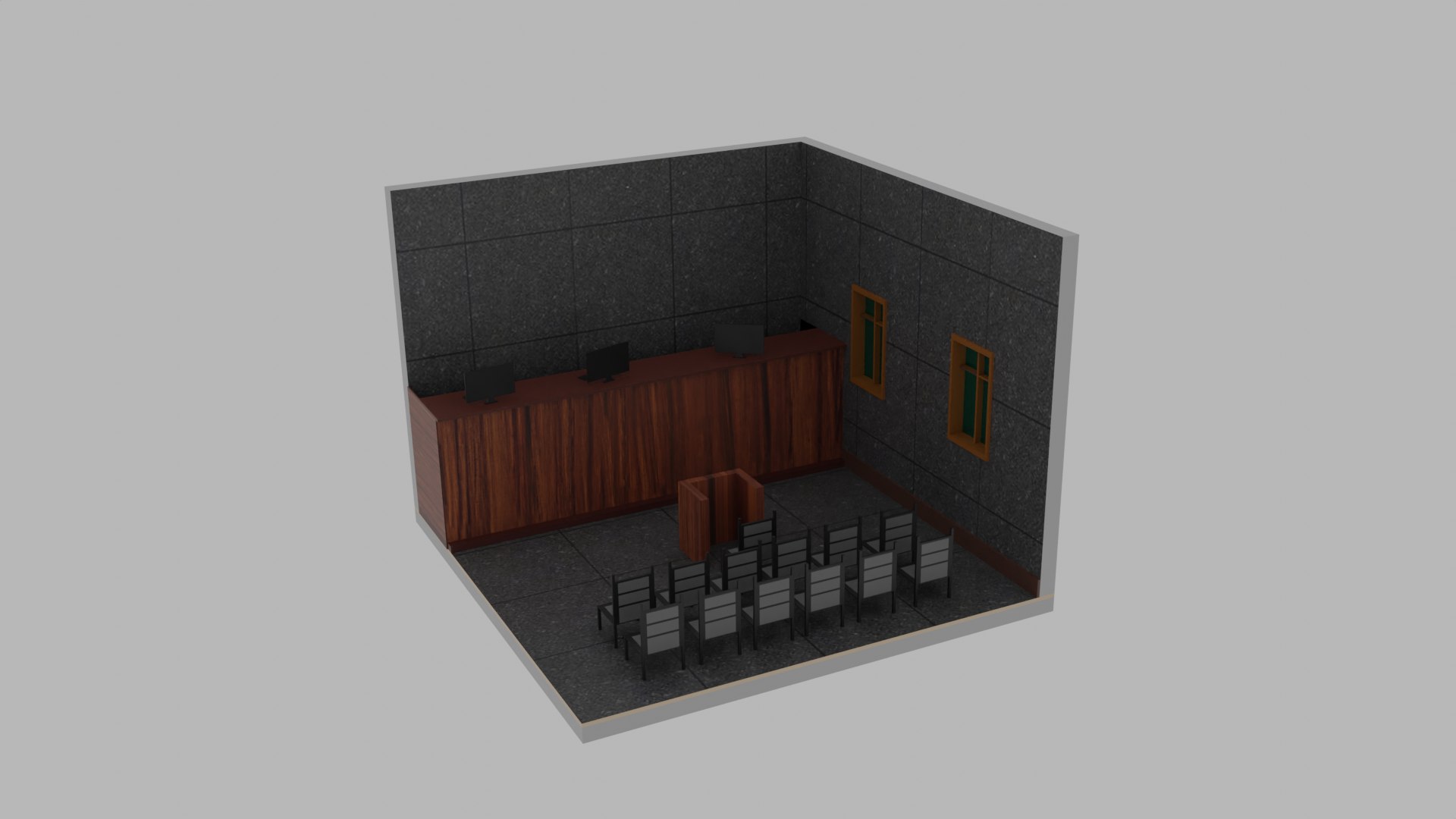 Isomeric Courtroom 3D Model - TurboSquid 2056113