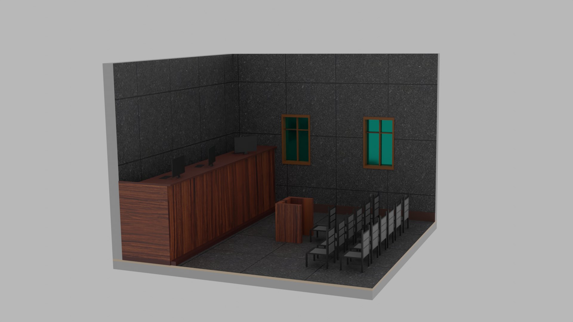 Isomeric Courtroom 3D Model - TurboSquid 2056113