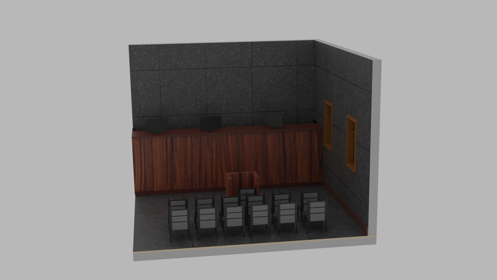 Isomeric Courtroom 3D Model - TurboSquid 2056113