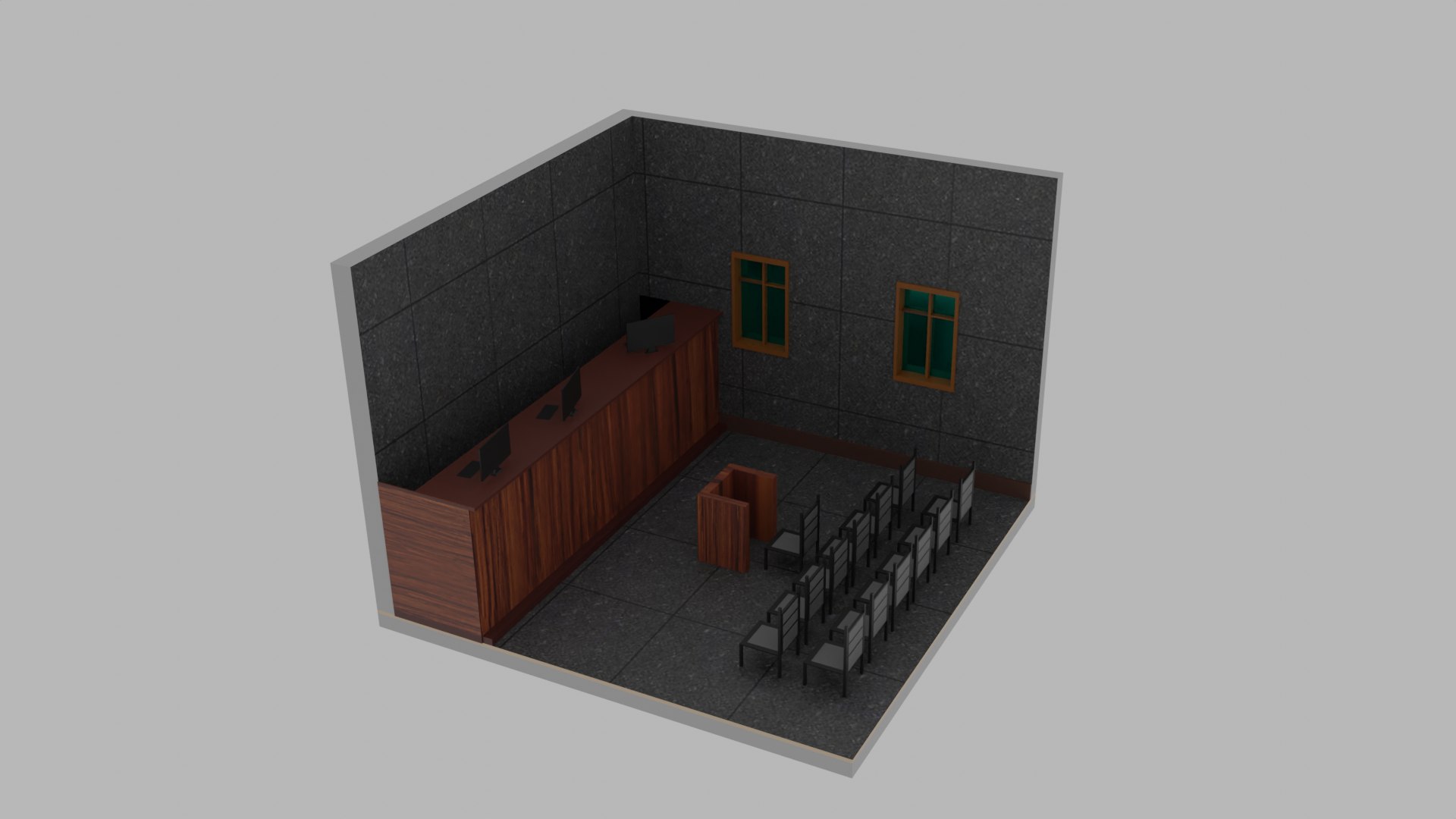 Isomeric Courtroom 3D Model - TurboSquid 2056113