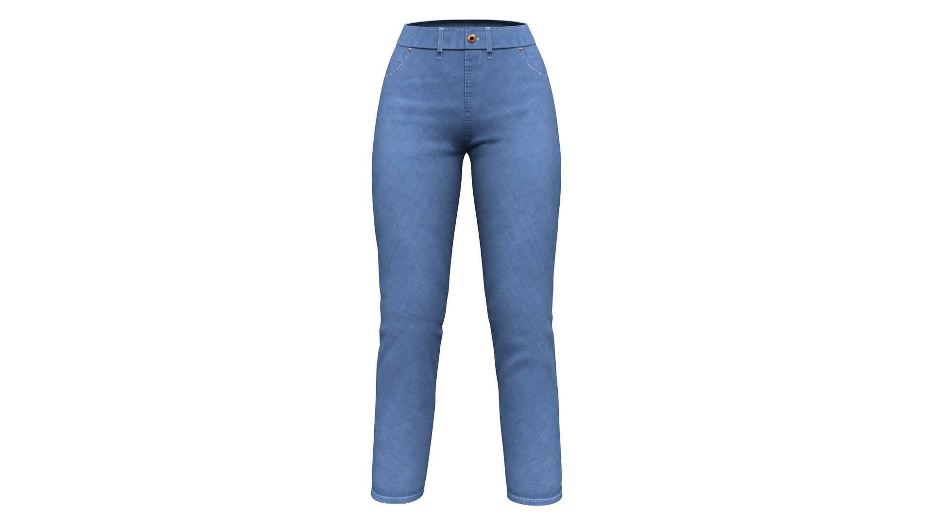 Ladies Straight Jeans Pants 3D Model - TurboSquid 1960040