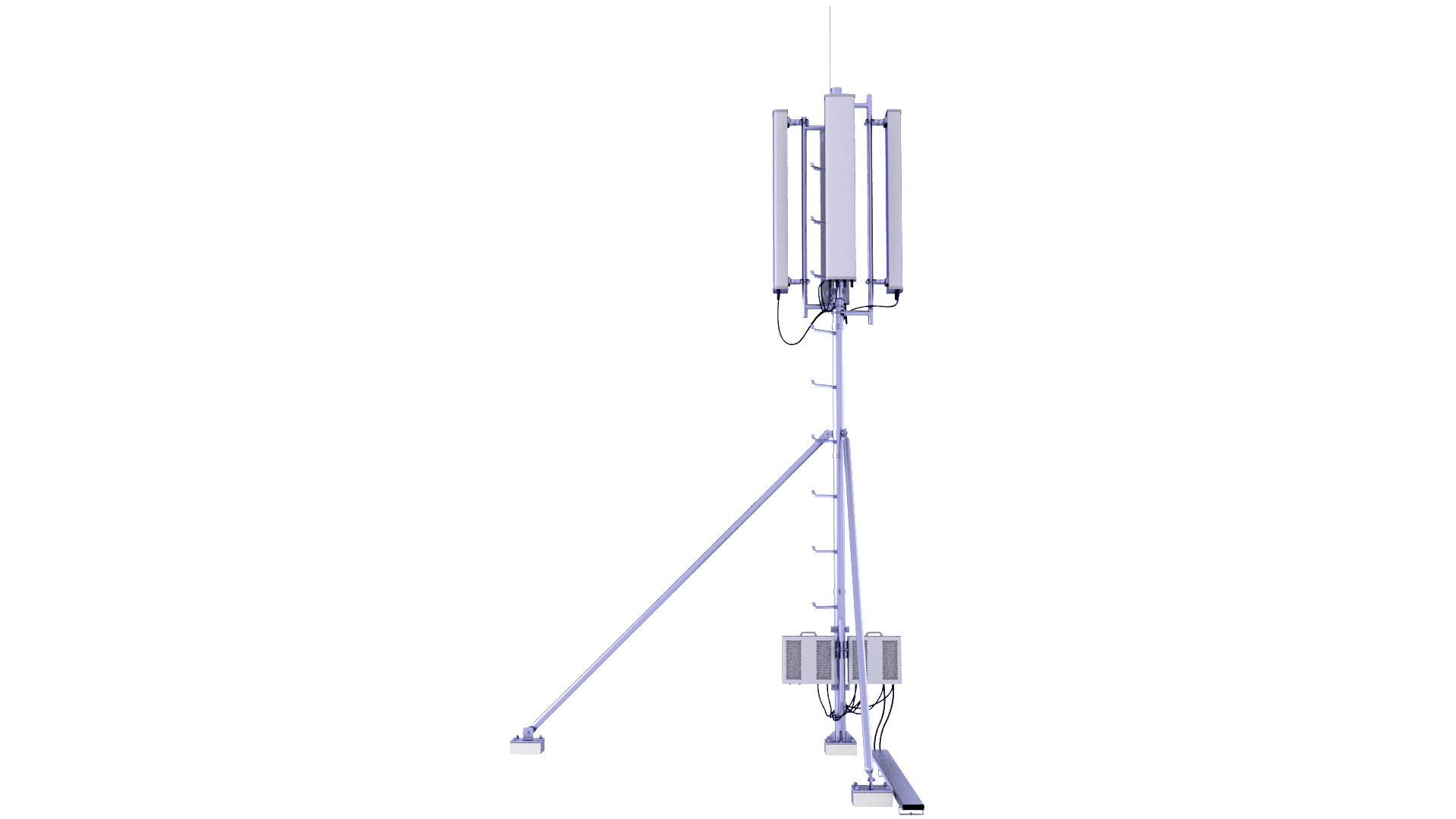 Roof Mobile Network Tower Station 66 And Base Station Box SET 3D Model ...