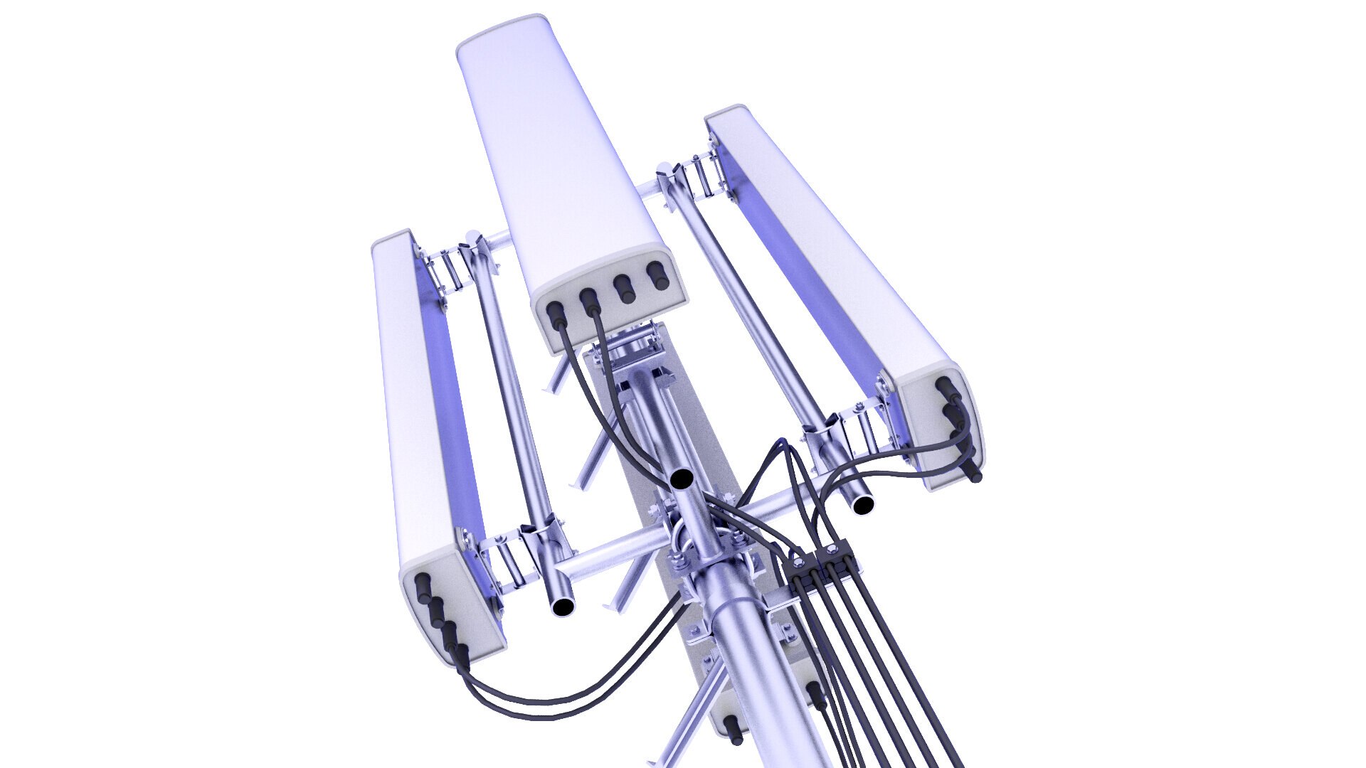 Roof Mobile Network Tower Station 66 And Base Station Box SET 3D Model ...