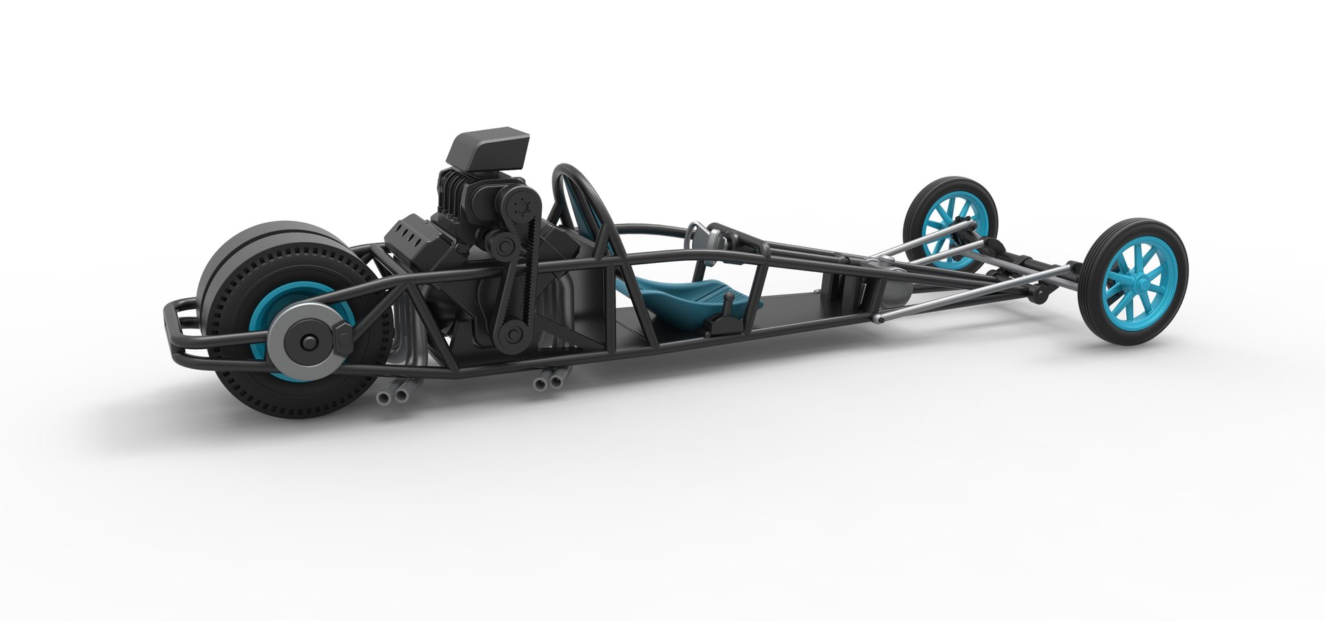 3D Diecast Rear engine old school dragster Version 2 Scale 1 to 25 ...