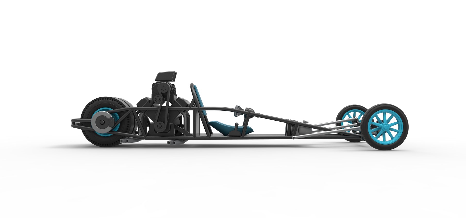 3D Diecast Rear engine old school dragster Version 2 Scale 1 to 25 ...