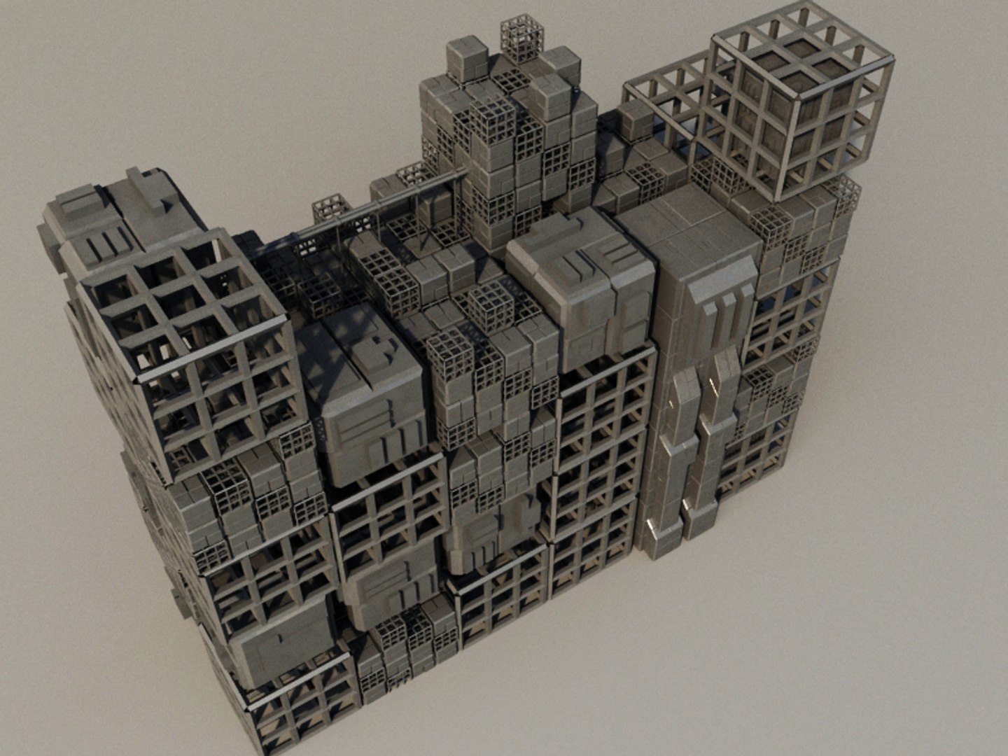 sci fi box building 3d max