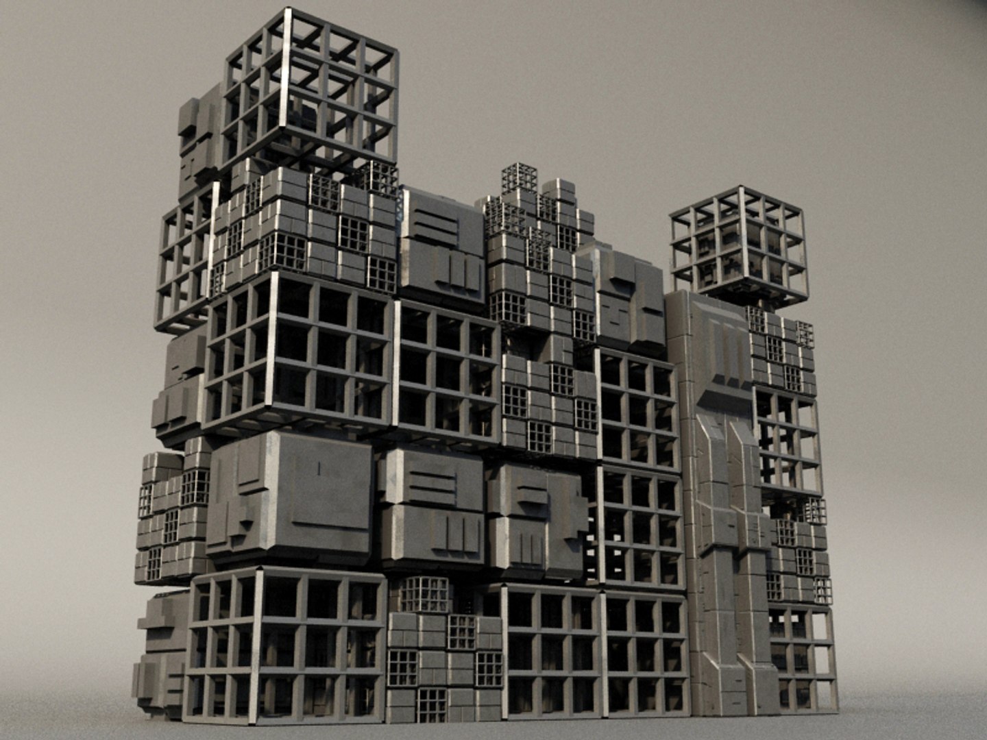 sci fi box building 3d max