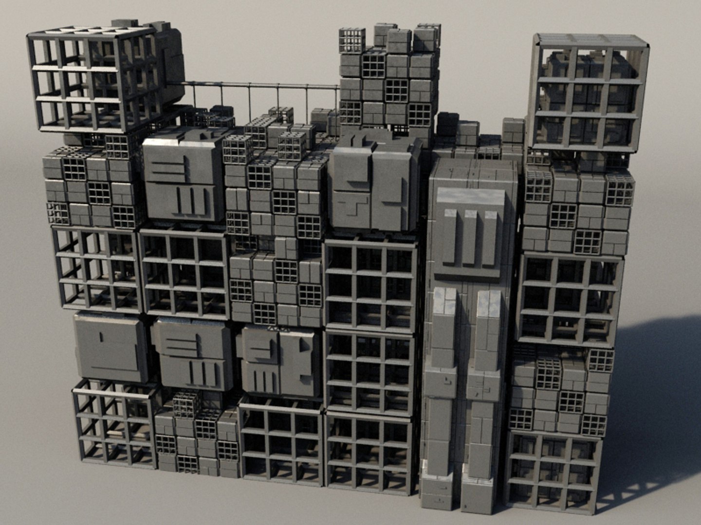 sci fi box building 3d max