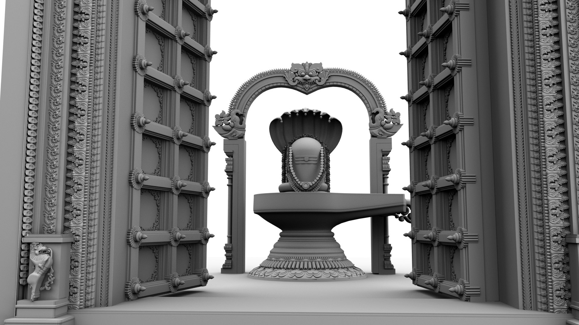 Lord Shiva Temple Interior Model - TurboSquid 1924804