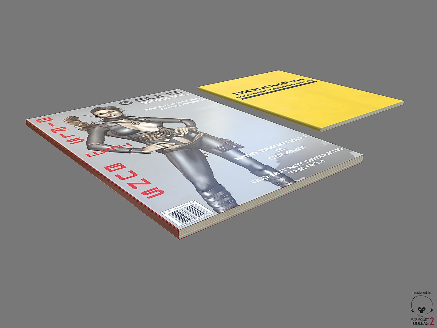 Free Obj Model Magazine Books Pbr