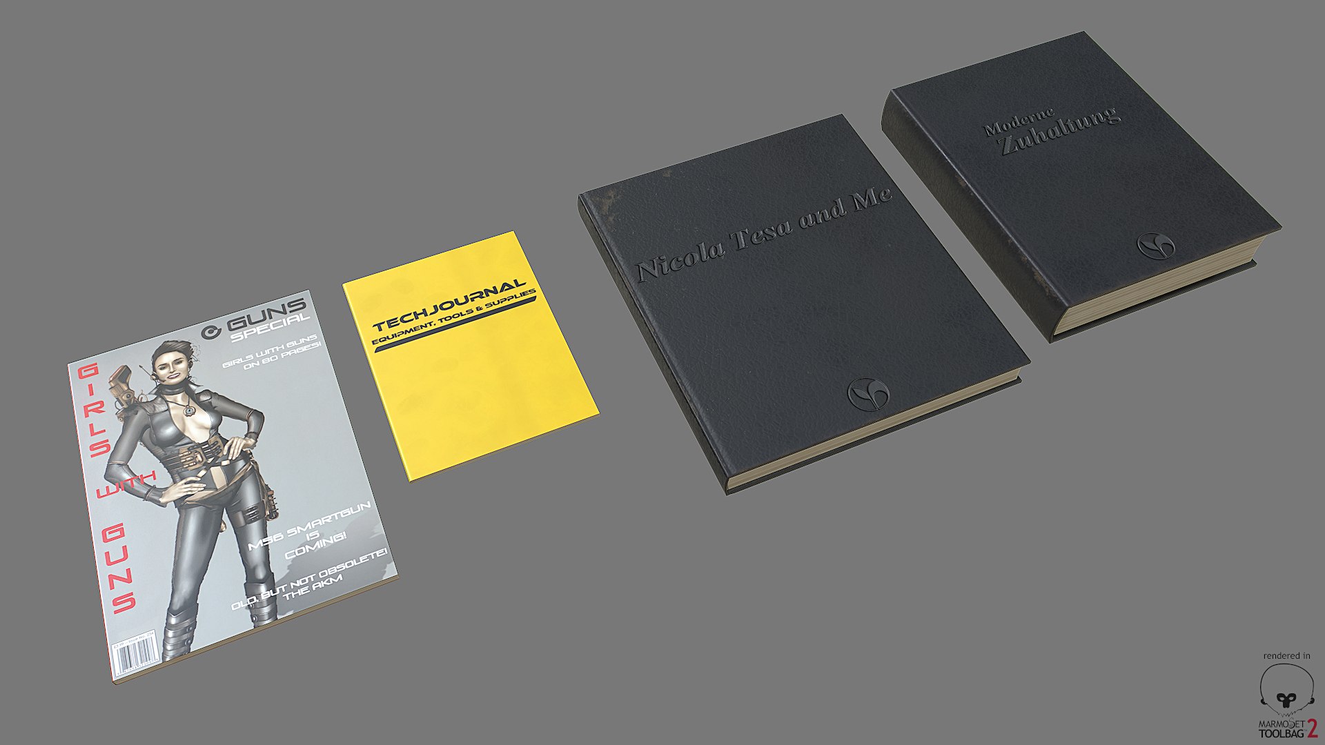 Free Obj Model Magazine Books Pbr