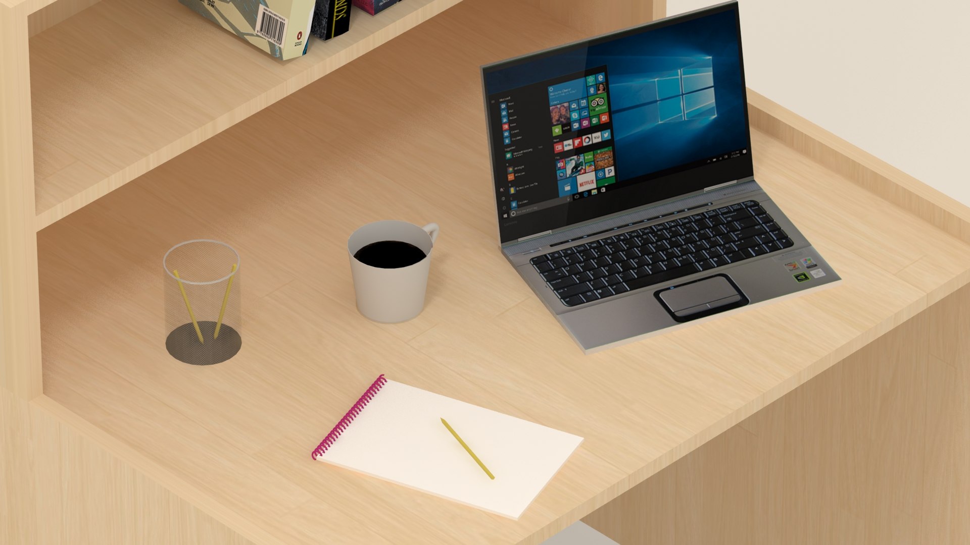 Reading Table Book Laptop 3D - TurboSquid 1362083