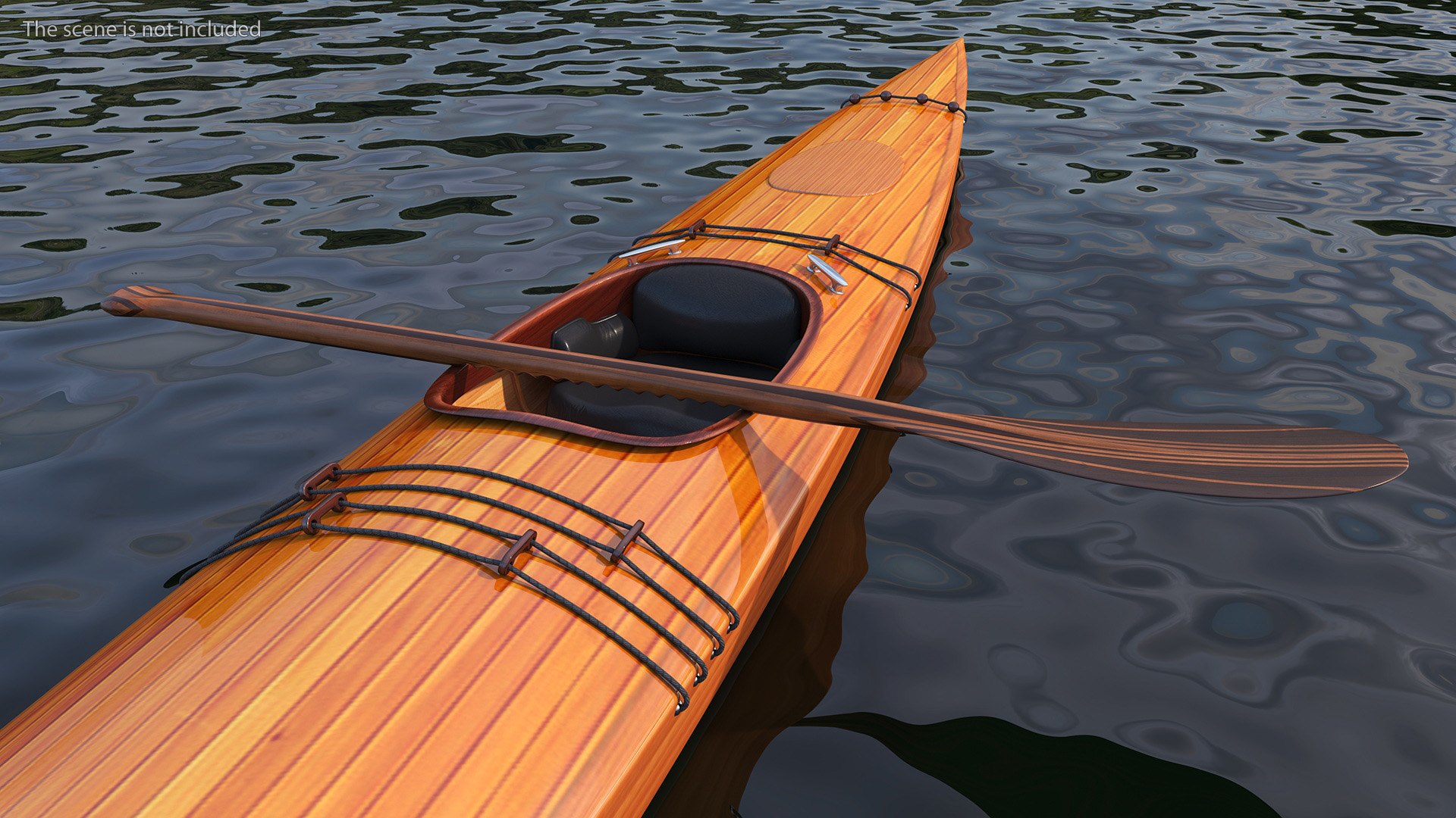 3D Wooden Kayak With Paddle Model - TurboSquid 2215050