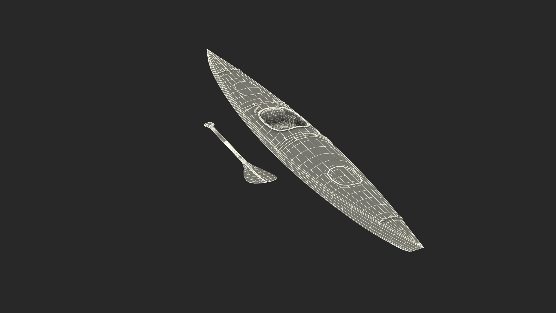 3D Wooden Kayak With Paddle Model - TurboSquid 2215050