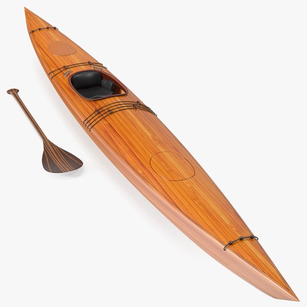 modelo 3d Kayak de madera con remo - TurboSquid 2215050