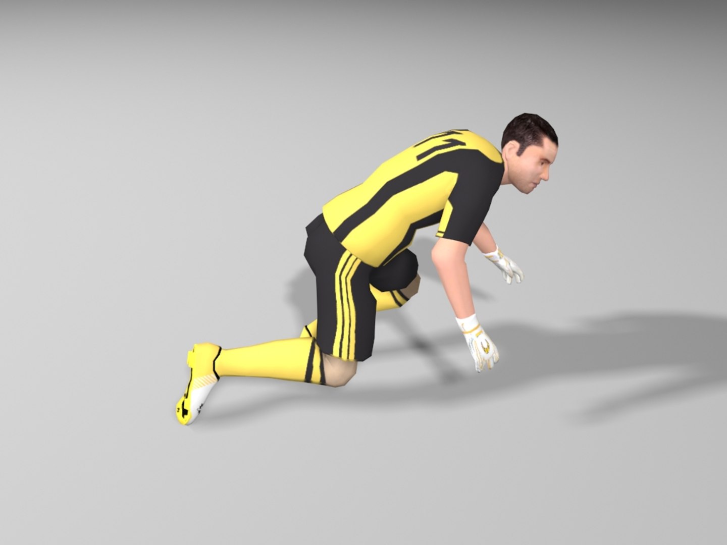 Low-poly Goalkeeper Animation 3d Max