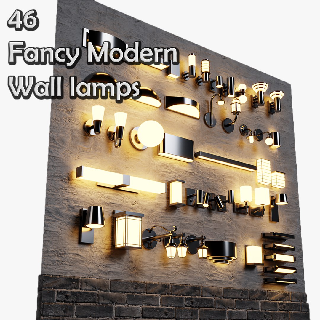 46 Fancy Modern Wall Lamps Collection Pack1 3D Model - TurboSquid 1997185