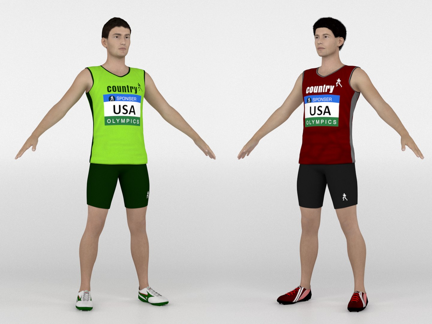 Athletic Runners 2 In 1 3D Model - TurboSquid 2323066