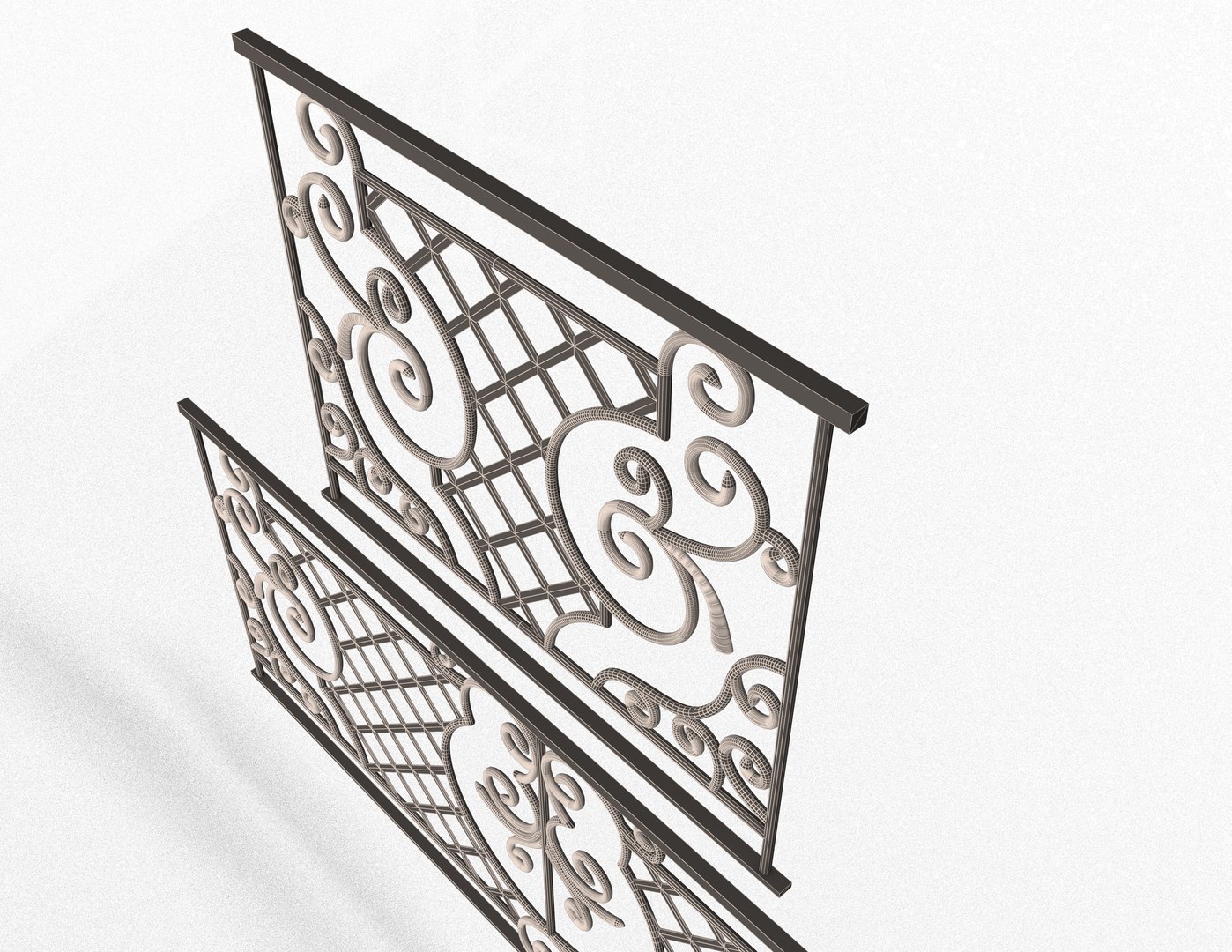 3D Forging Iron Forged Balcony Railing 09 - TurboSquid 1730854