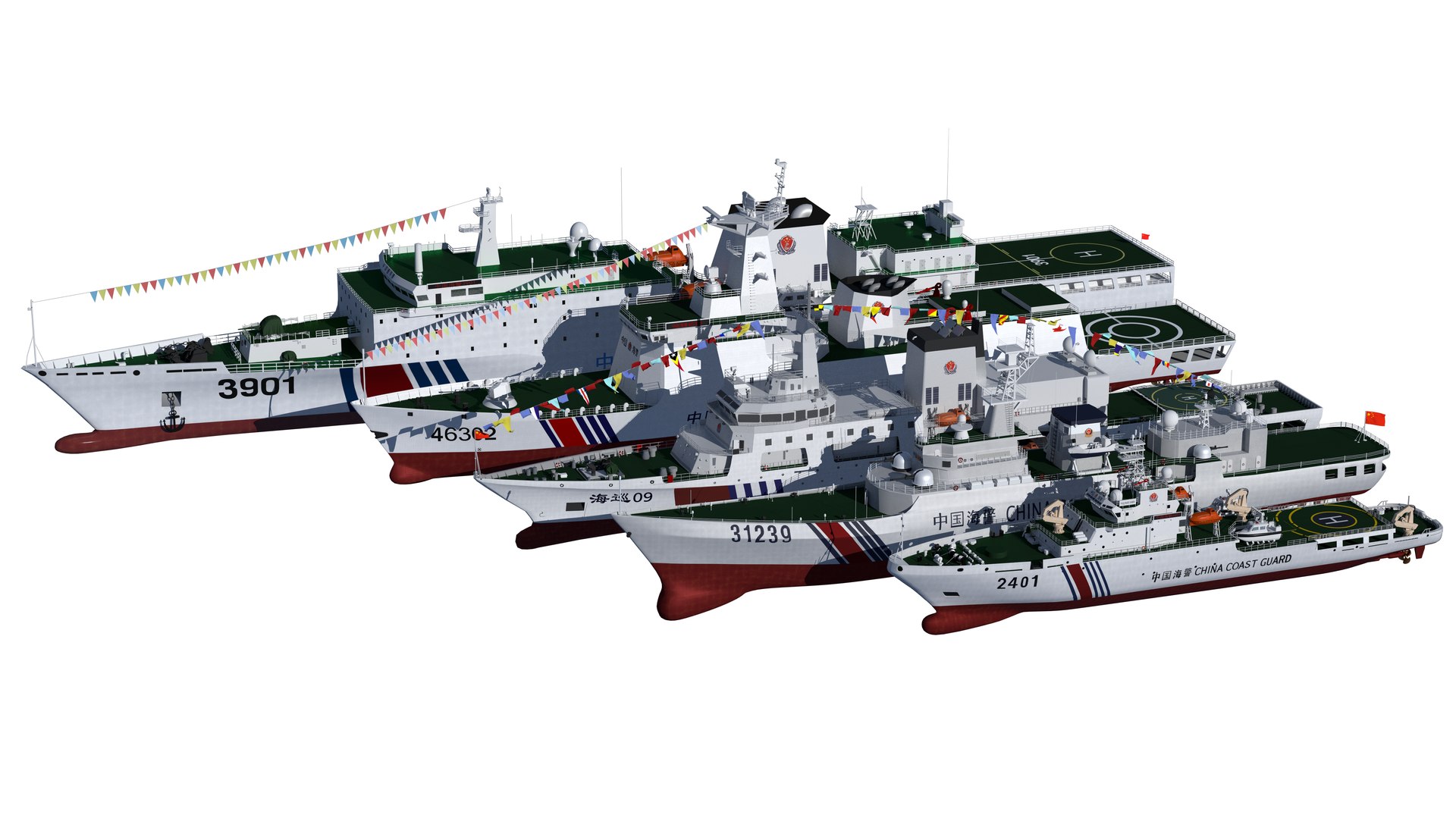 China Coast Guard Ship Package Download Law Enforcement Ship 3D ...