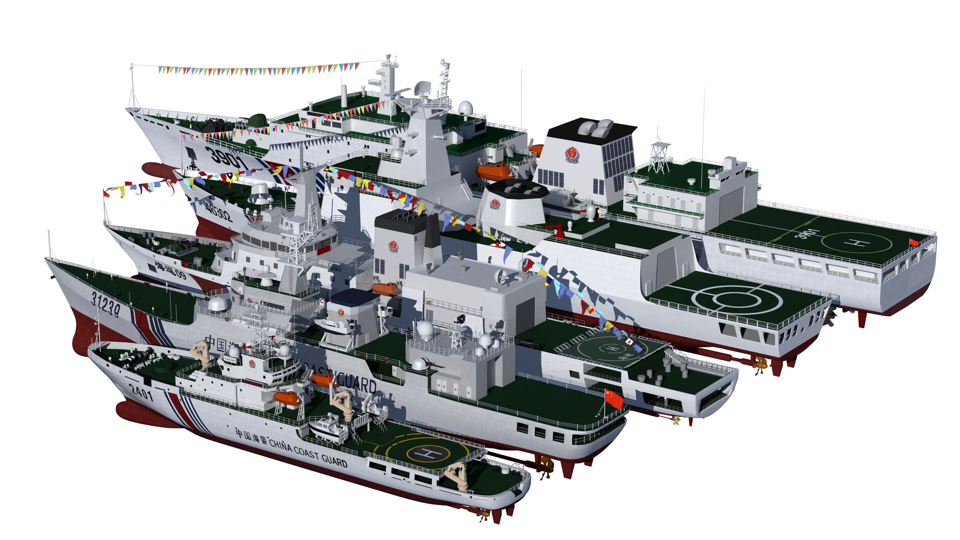 China Coast Guard Ship Package Download Law Enforcement Ship 3D ...