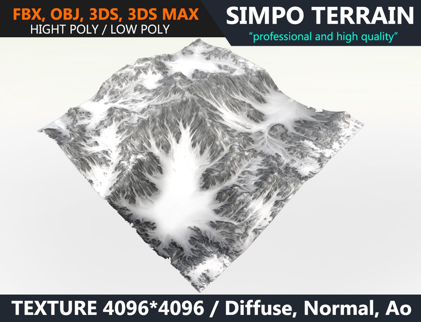3D Snow Terrain Model - TurboSquid 1302473