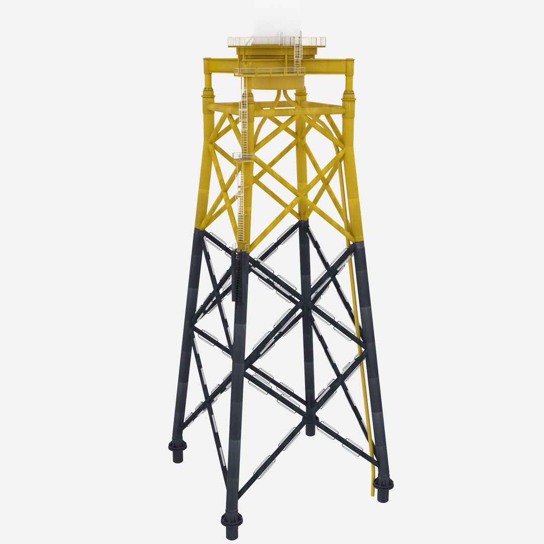 3D Model Offshore Wind Farm On Pile And Jacket - TurboSquid 2173057