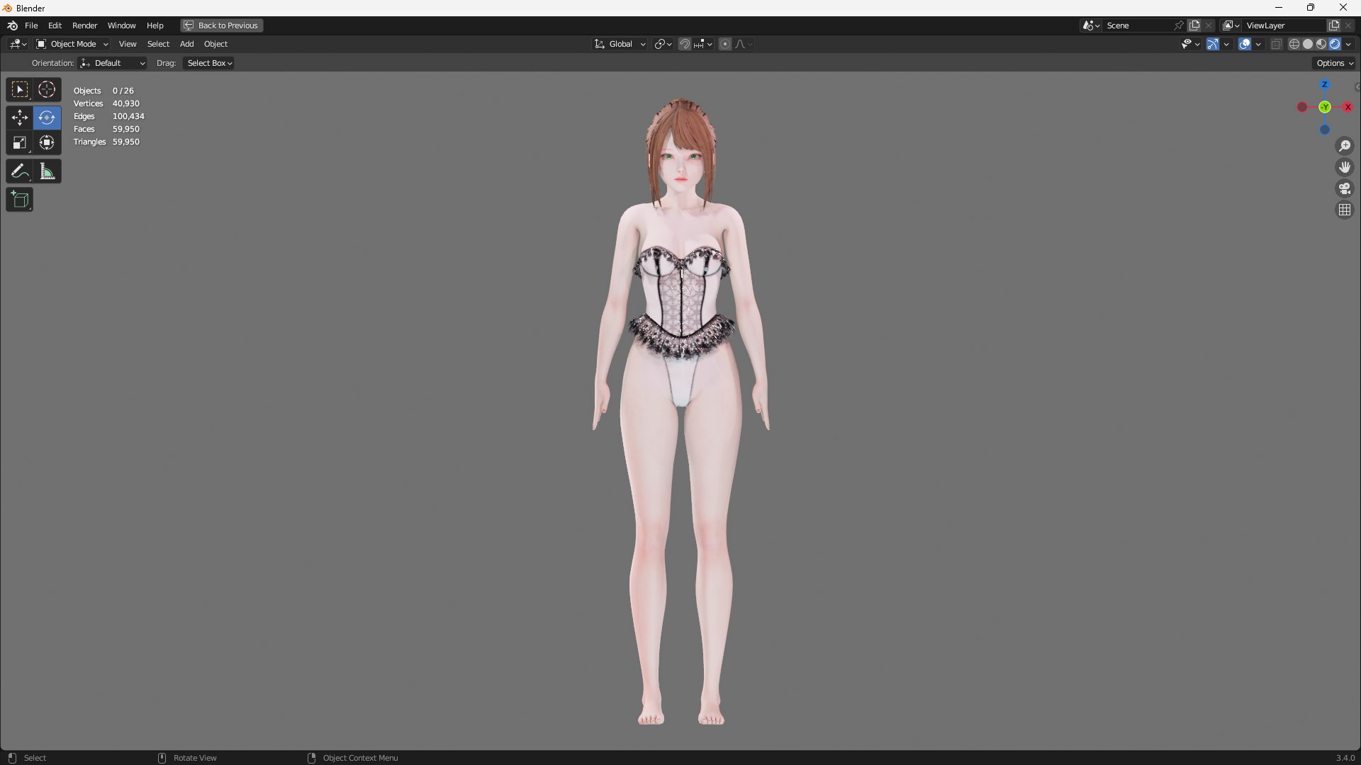 Lingerie Clothes 0008 - Rigged -Unreal - Unity - Blender - Animated - Realistic Female Character ...