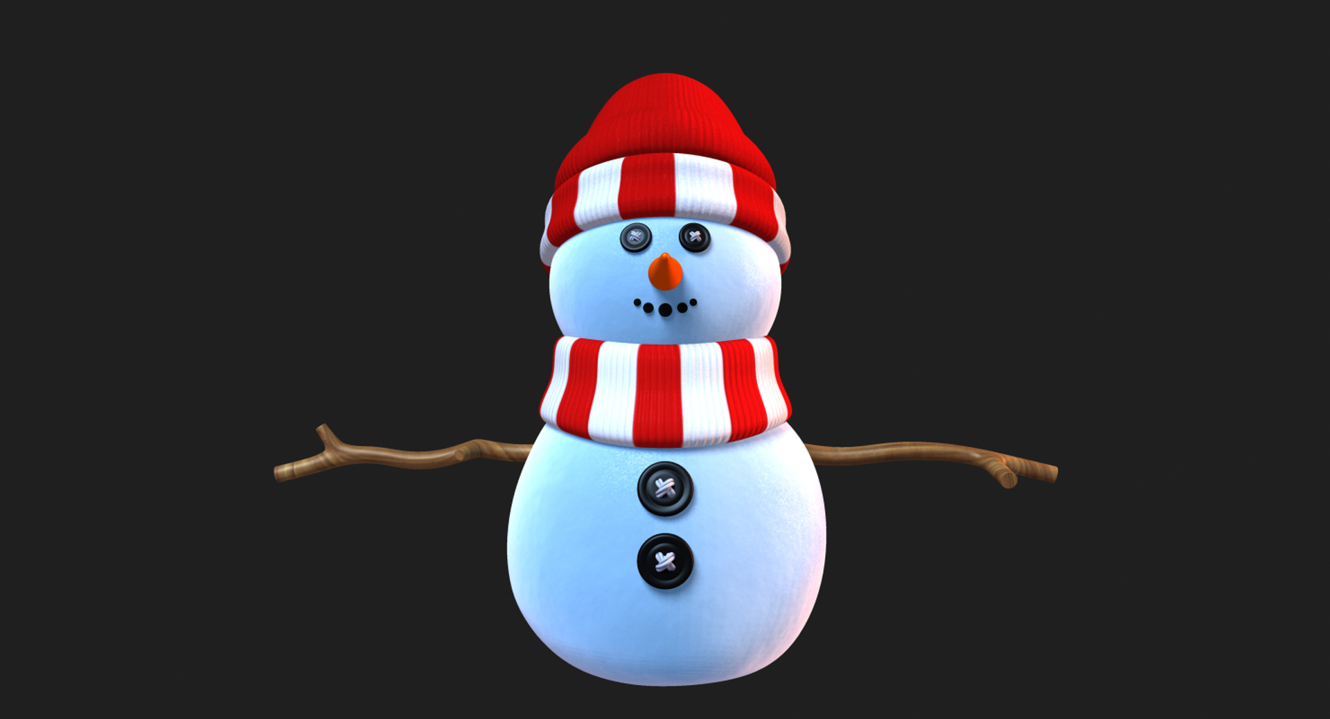 3D Snowman Snow - TurboSquid 1351916