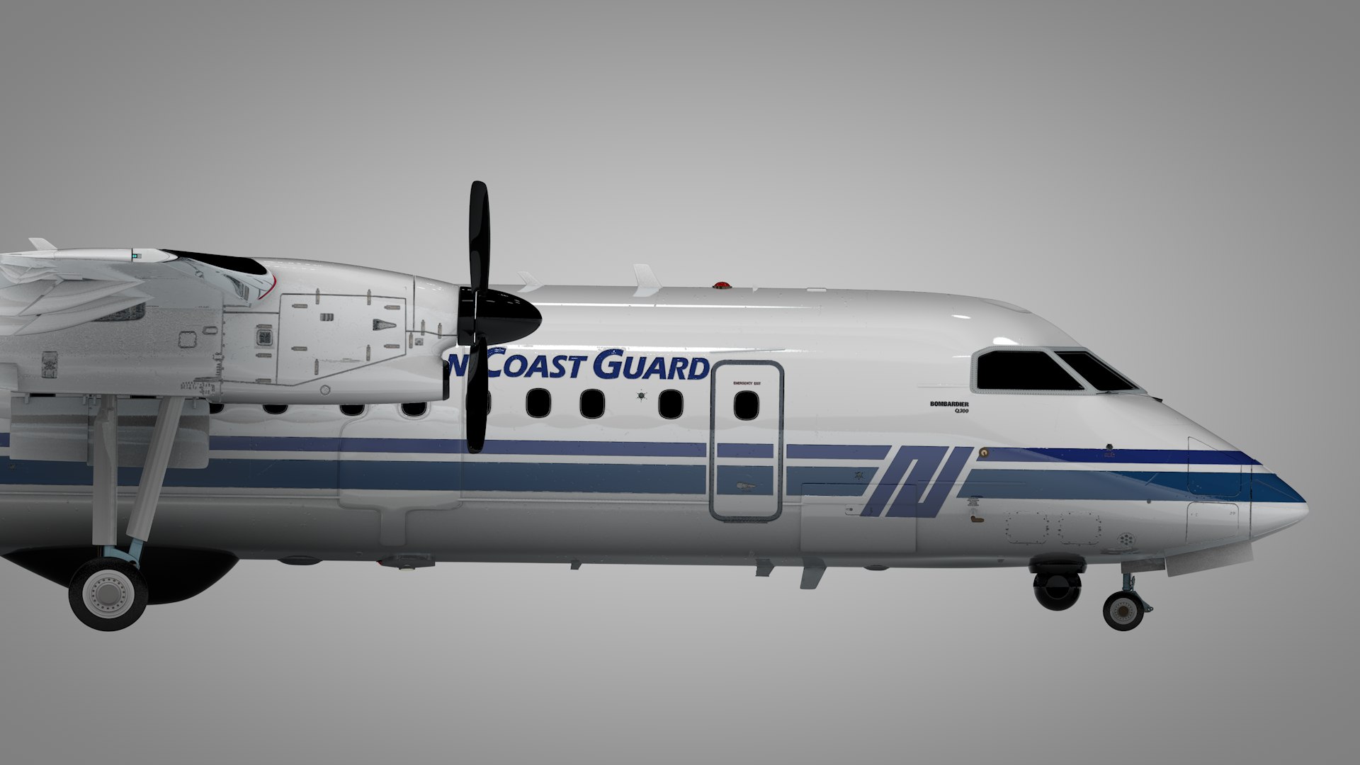 Japan Coast Guard Bombardier De Havilland Canada DHC-8 Q300 Dash 8 L1770 3D model - TurboSquid ...