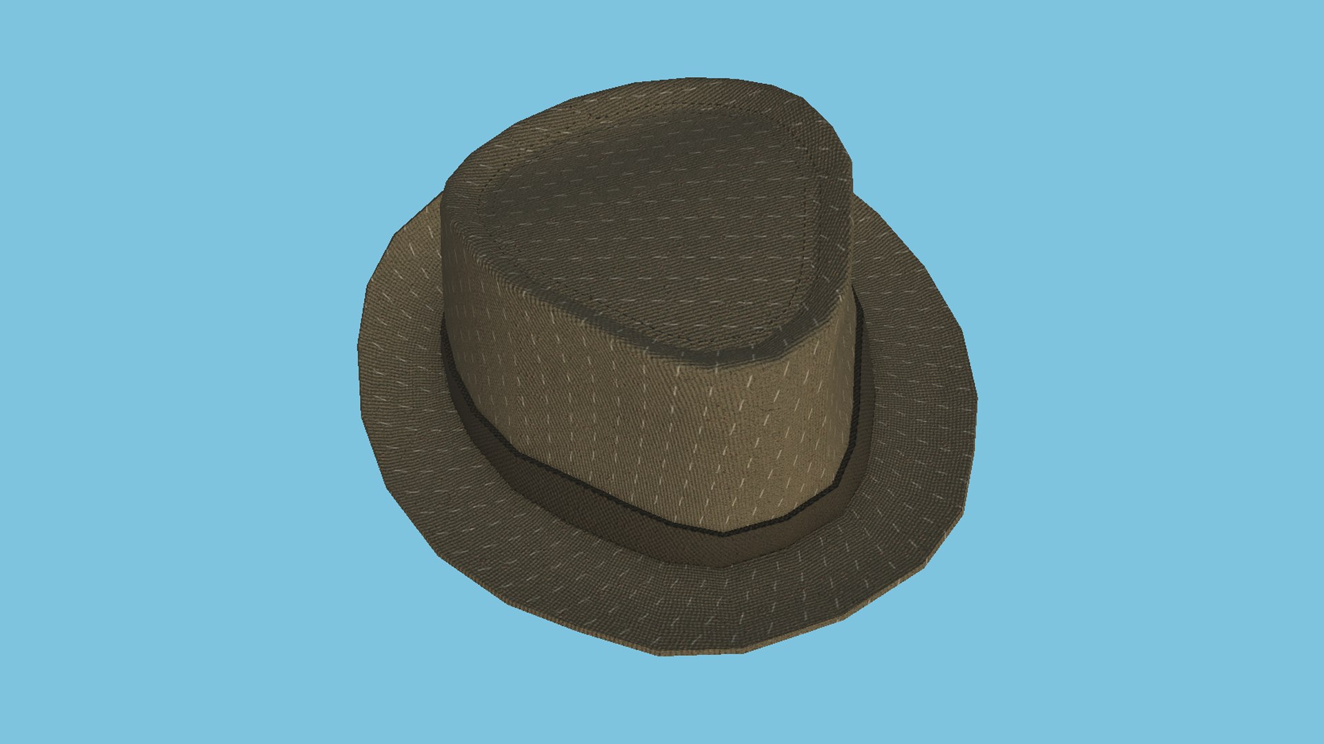 3D Brown Fabric Trilby Hat - Character Design Fashion model ...