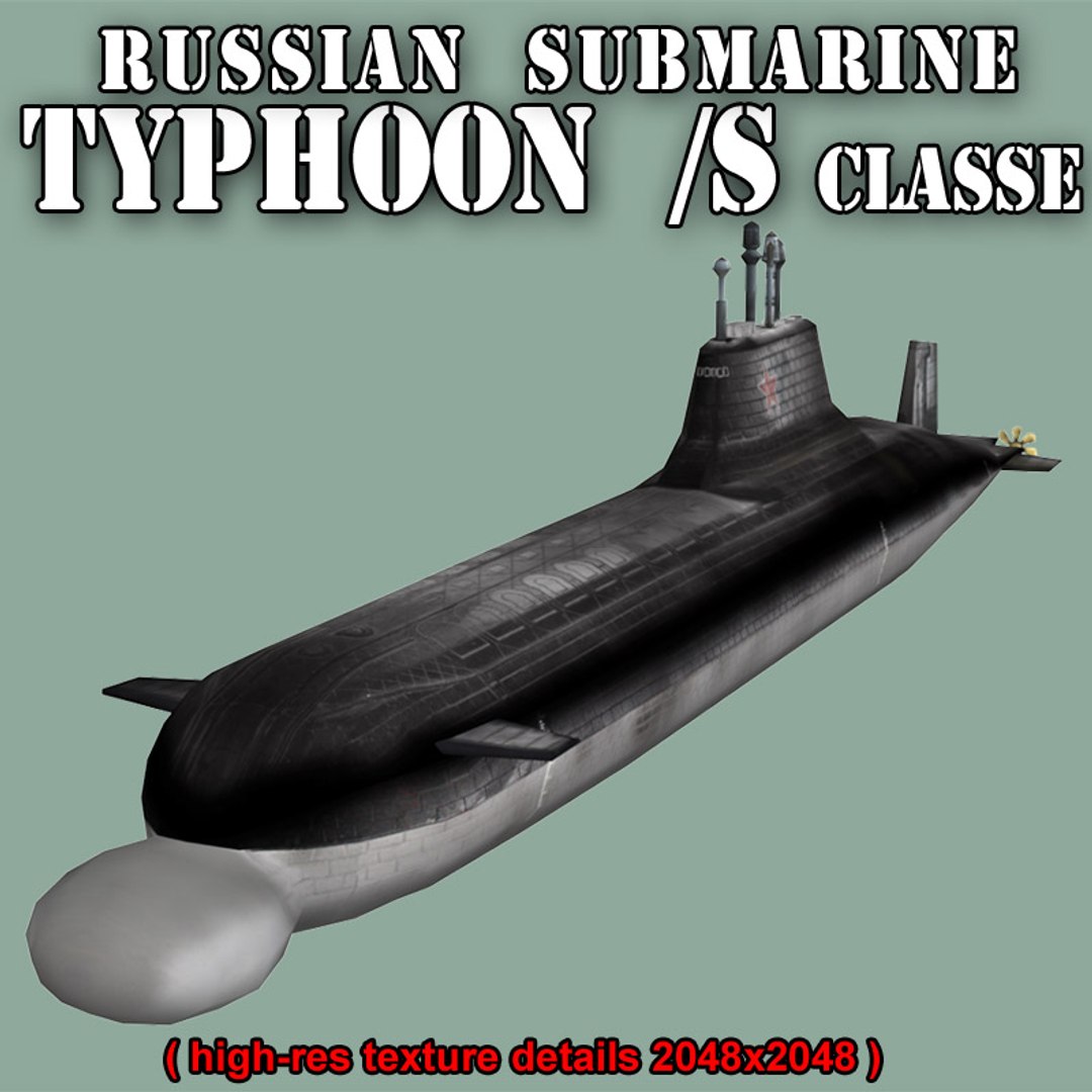 3d Model Nuclear Typhoon Class Submarine