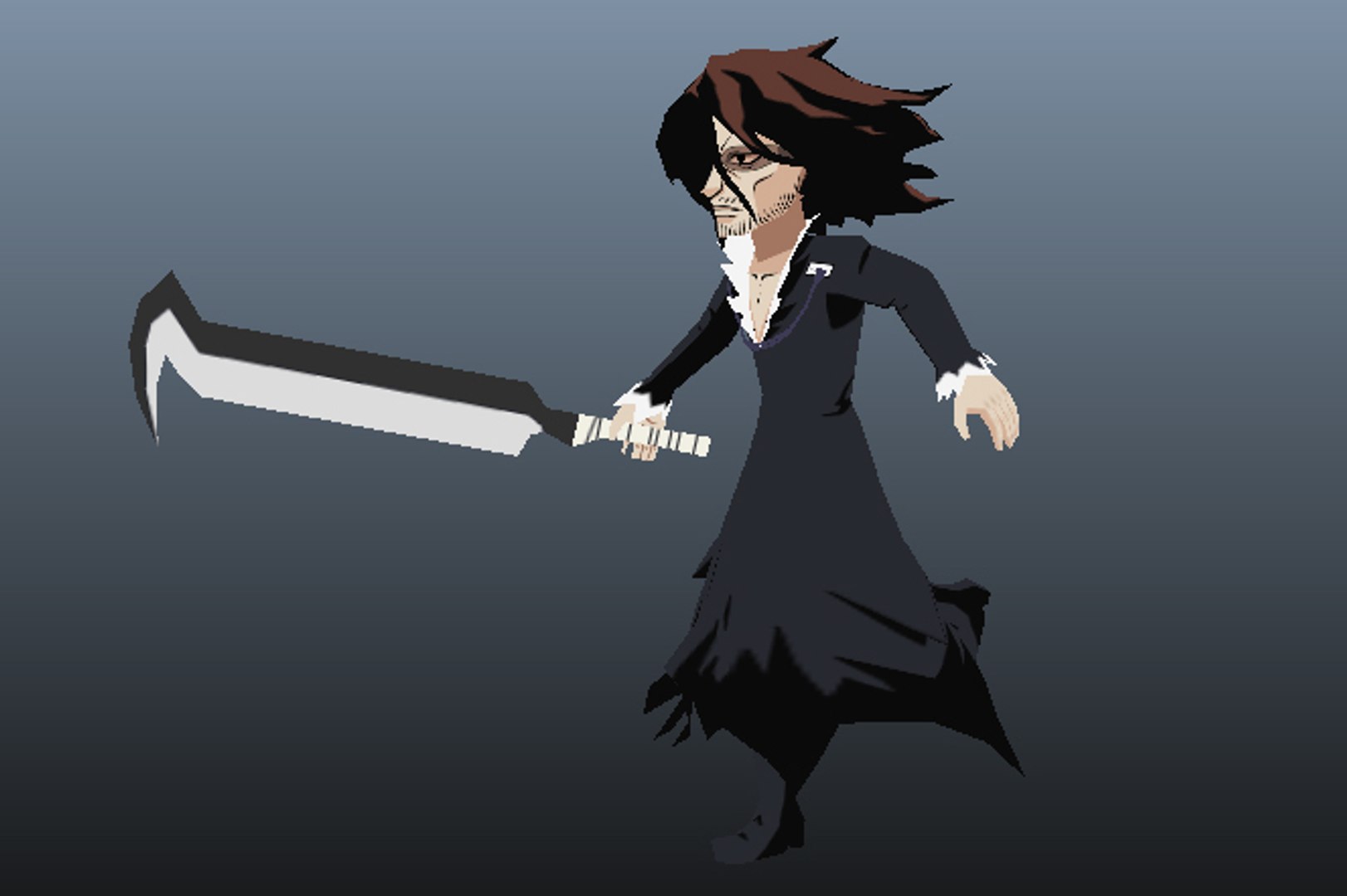 Zangetsu Bleach Anime Cartoon Character 3D Model - TurboSquid 1327686