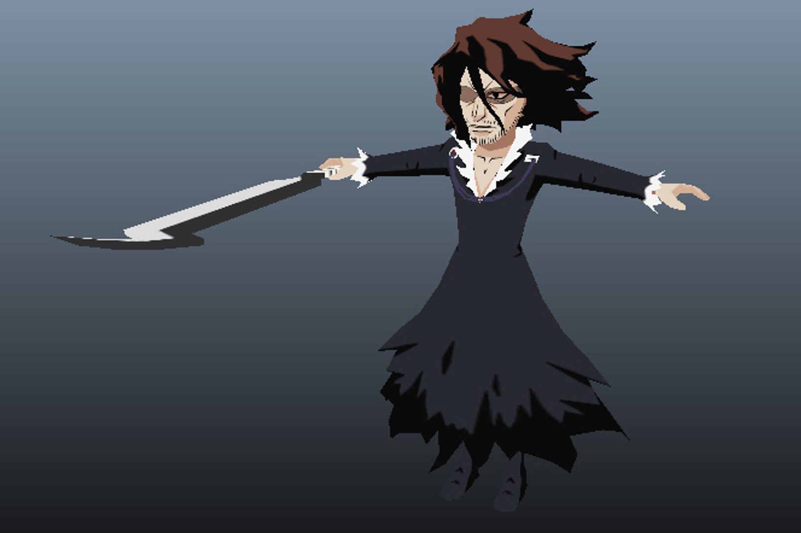 Zangetsu Bleach Anime Cartoon Character 3D Model - TurboSquid 1327686