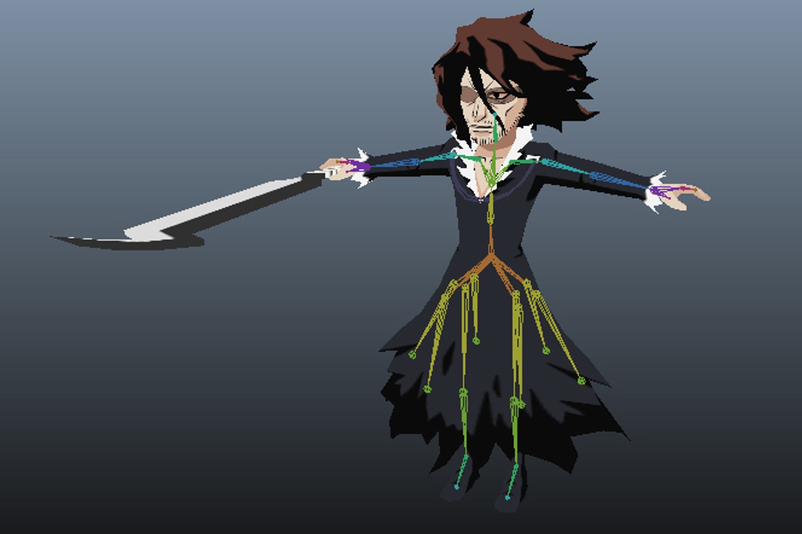 Zangetsu Bleach Anime Cartoon Character 3D Model - TurboSquid 1327686