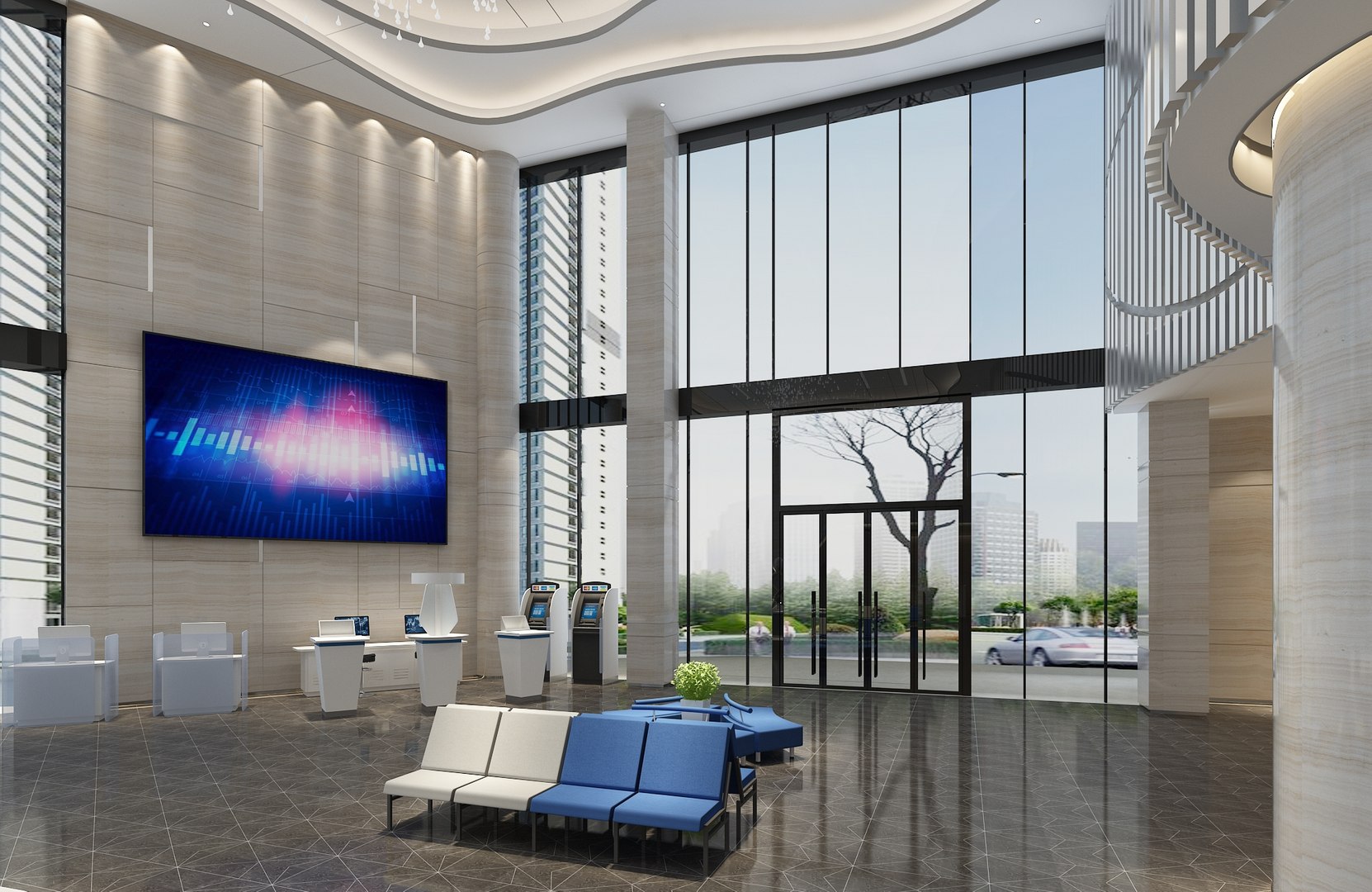 Bank Lobby 01 3D Model - TurboSquid 2369781