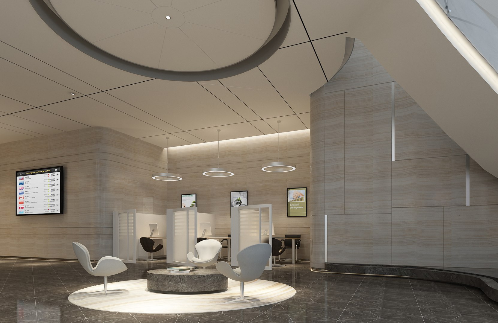 Bank Lobby 01 3D Model - TurboSquid 2369781