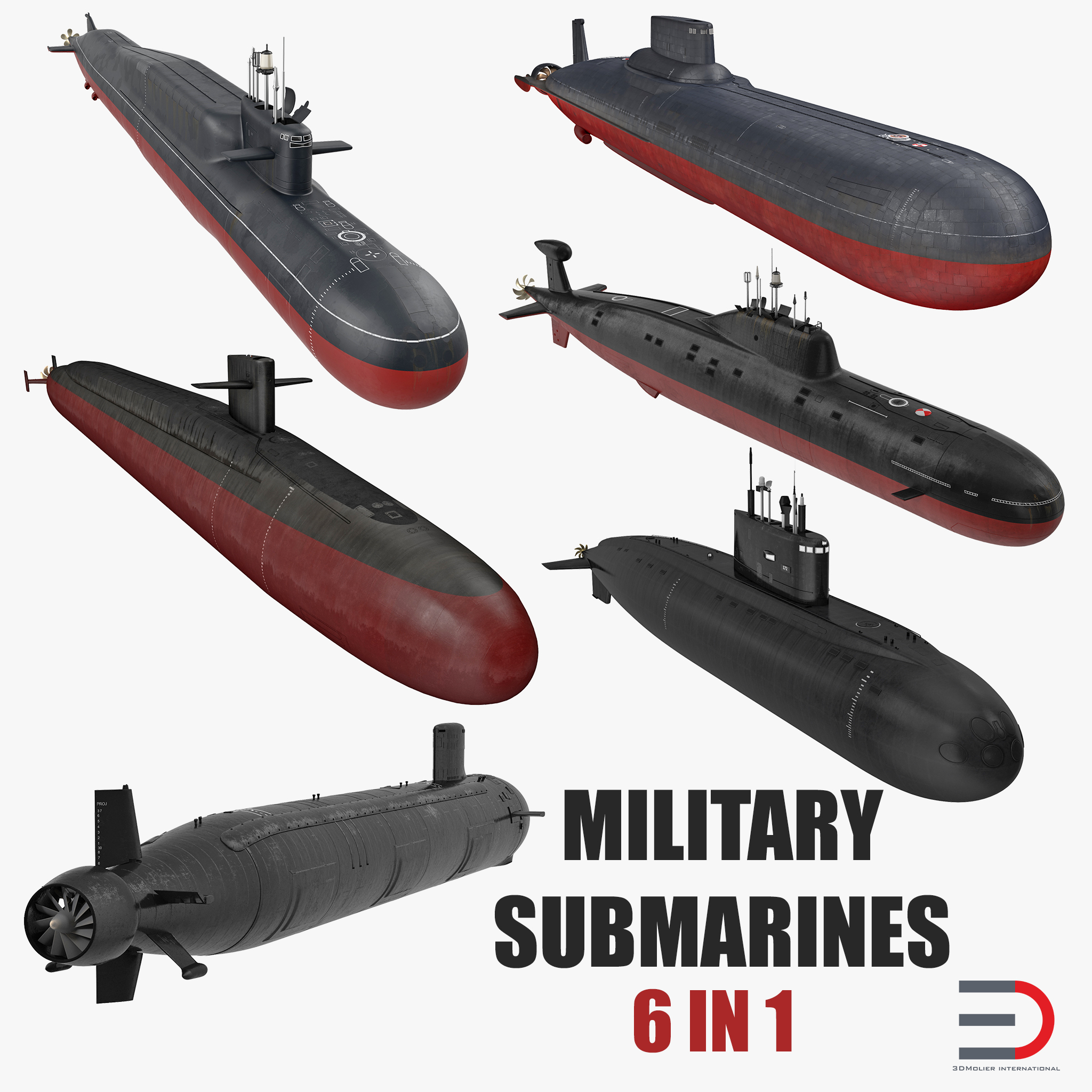Military submarines 3D model - TurboSquid 1237682