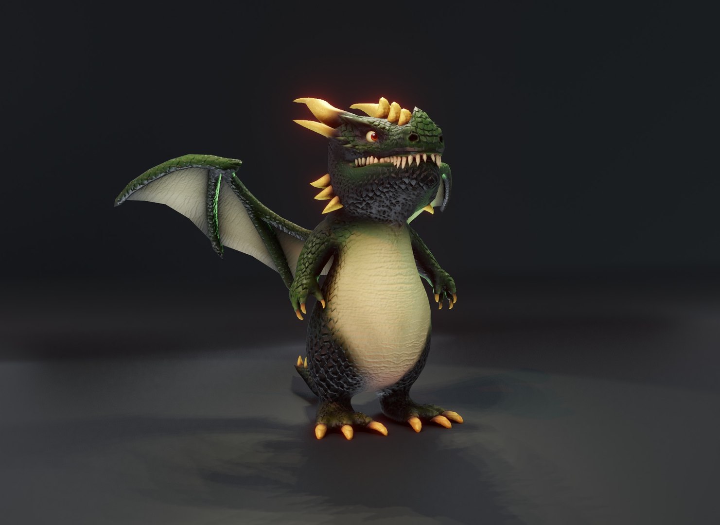 Cartoon Green Dragon Animated Low-Poly 3D Model 3D Model - TurboSquid ...