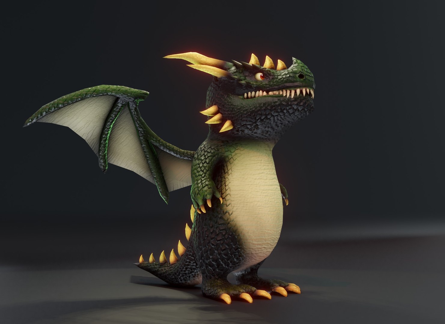 Cartoon Green Dragon Animated Low-Poly 3D Model 3D Model - TurboSquid ...