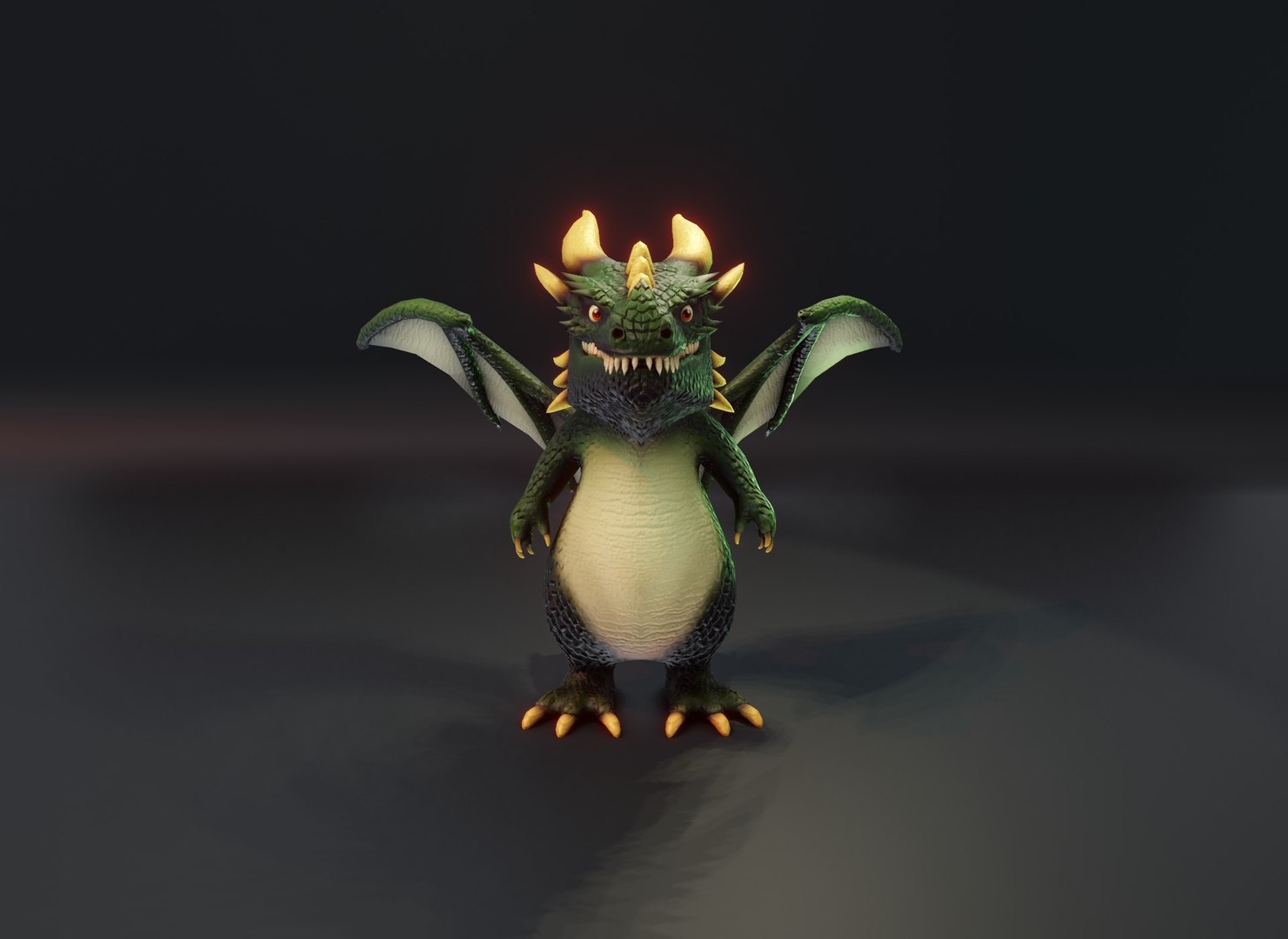 Cartoon Green Dragon Animated Low-Poly 3D Model 3D Model - TurboSquid ...