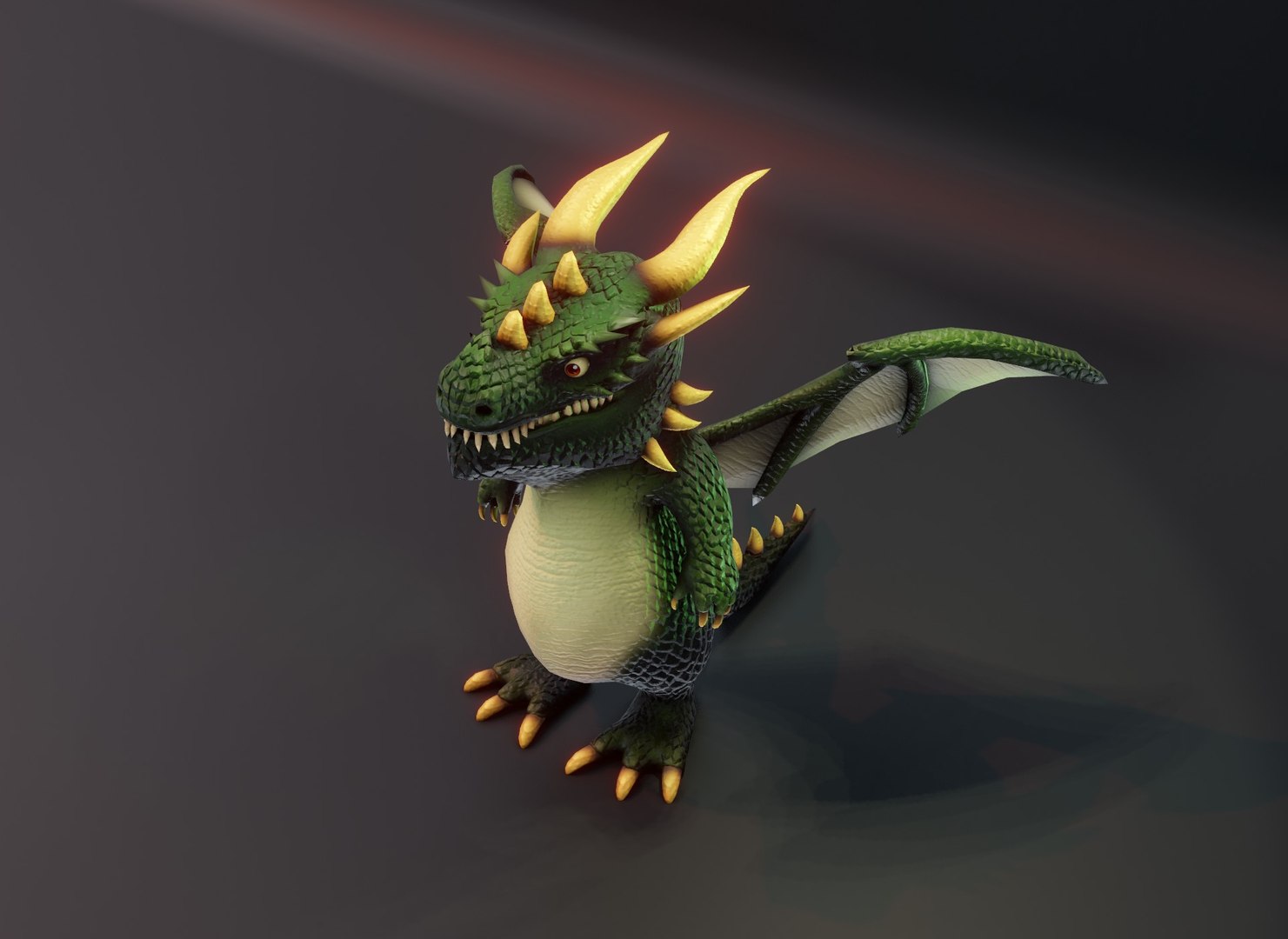Cartoon Green Dragon Animated Low-Poly 3D Model 3D Model - TurboSquid ...
