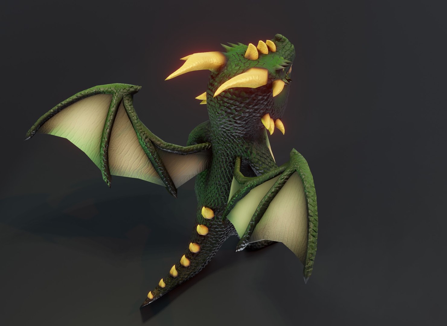 Cartoon Green Dragon Animated Low-Poly 3D Model 3D Model - TurboSquid ...