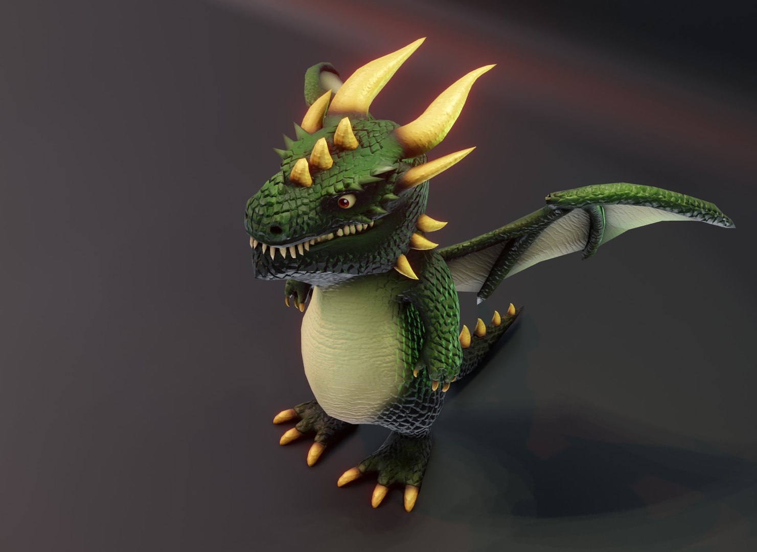 Cartoon Green Dragon Animated Low-Poly 3D Model 3D Model - TurboSquid ...