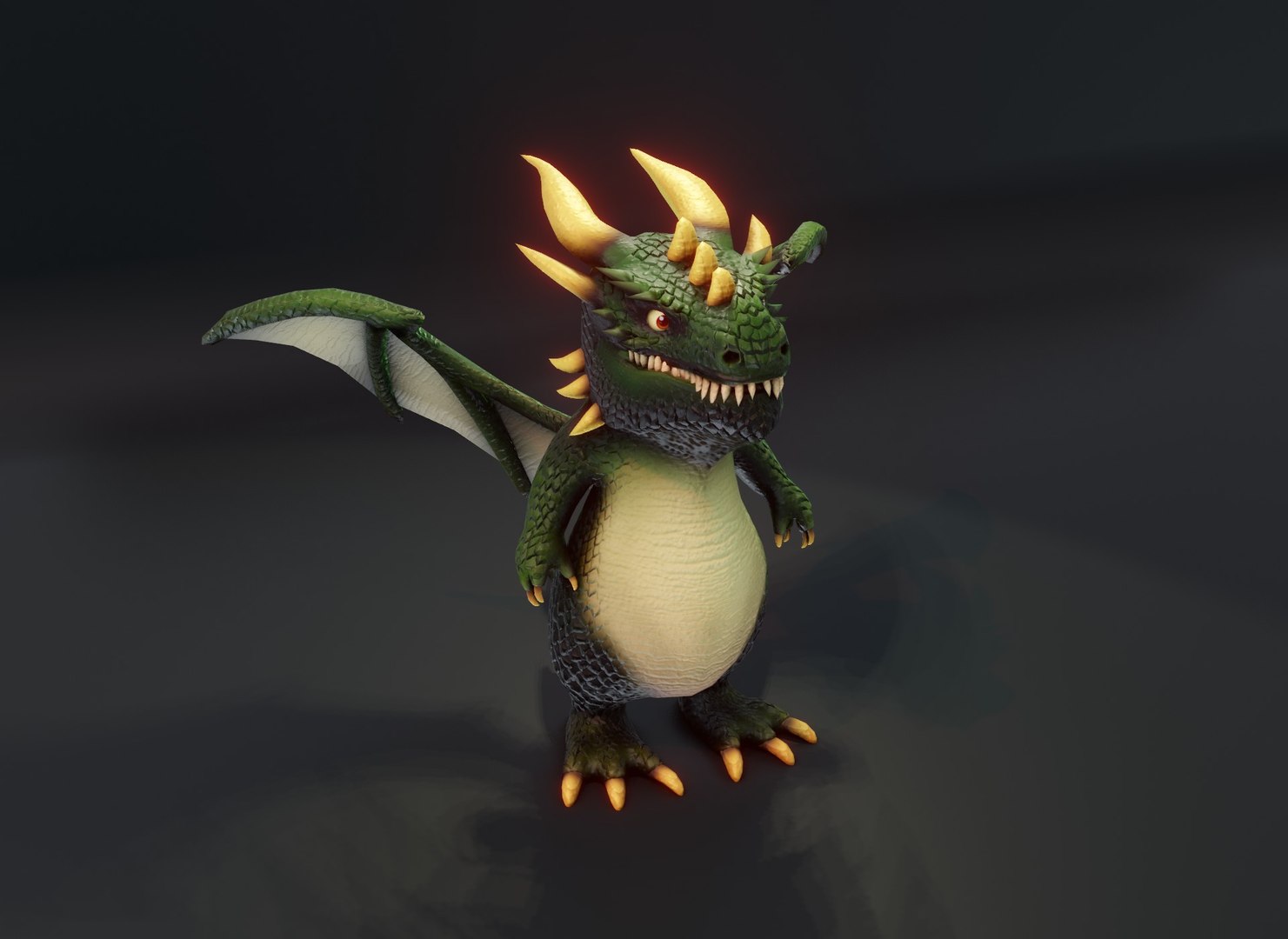 Cartoon Green Dragon Animated Low-Poly 3D Model 3D Model - TurboSquid ...