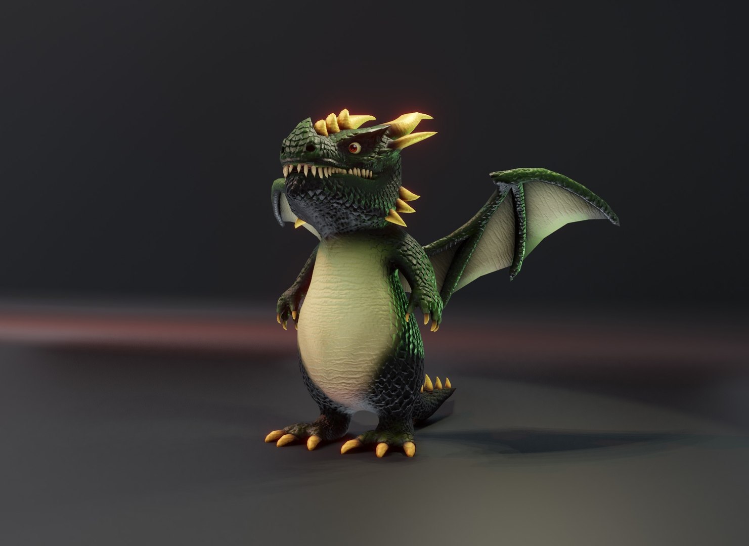 Cartoon Green Dragon Animated Low-Poly 3D Model 3D Model - TurboSquid ...