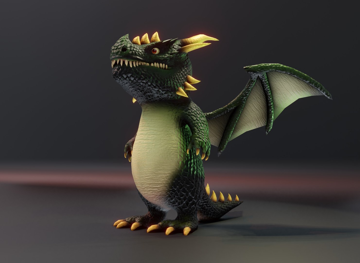 Cartoon Green Dragon Animated Low-Poly 3D Model 3D Model - TurboSquid ...