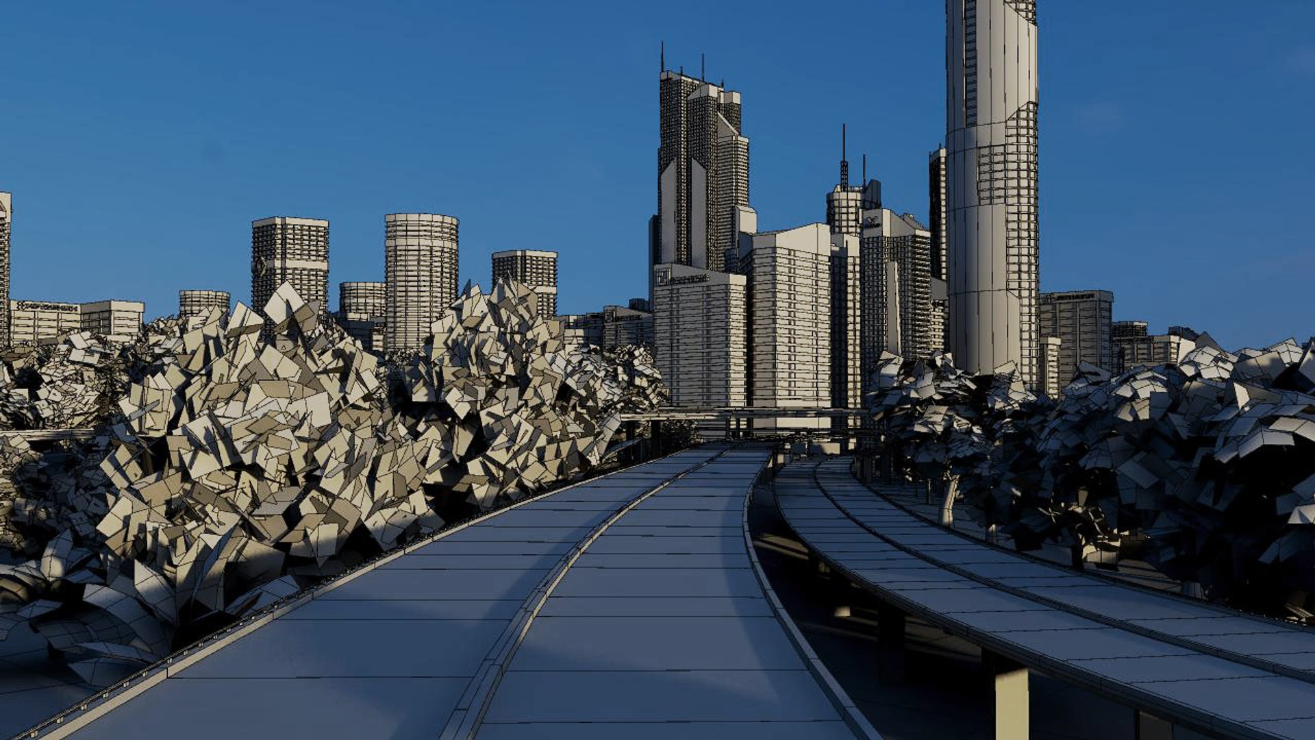 Freeway City Environment Road 3D - TurboSquid 1339703