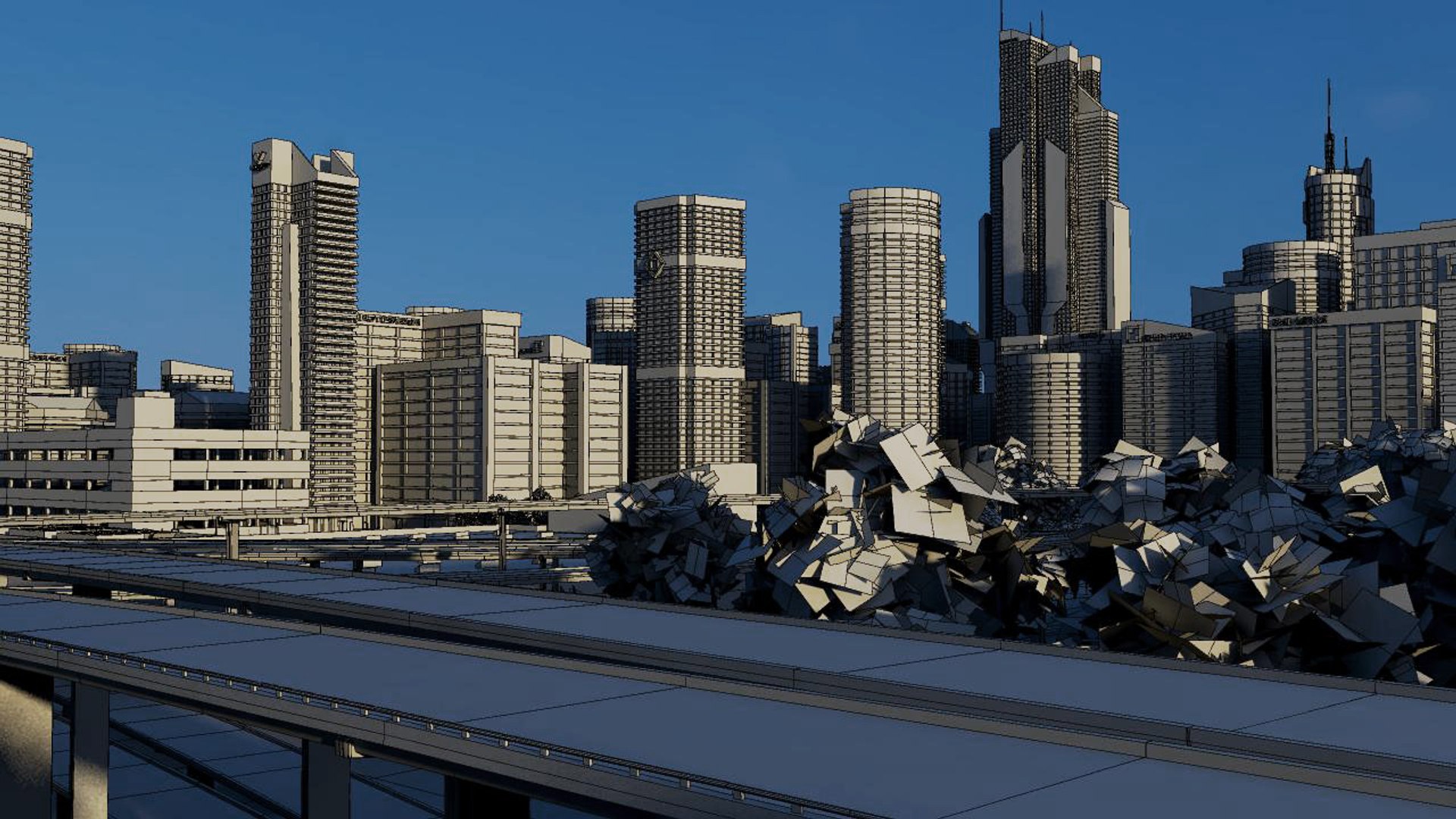 Freeway City Environment Road 3D - TurboSquid 1339703