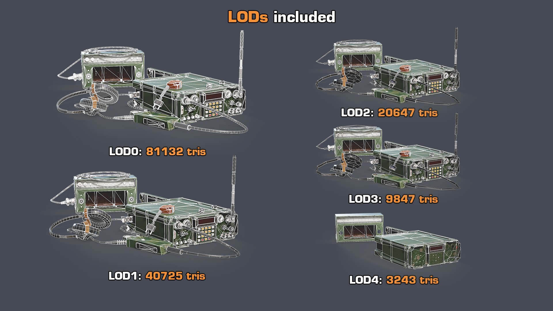 3D R-168 Radiostation GameReady LODs - TurboSquid 1931382